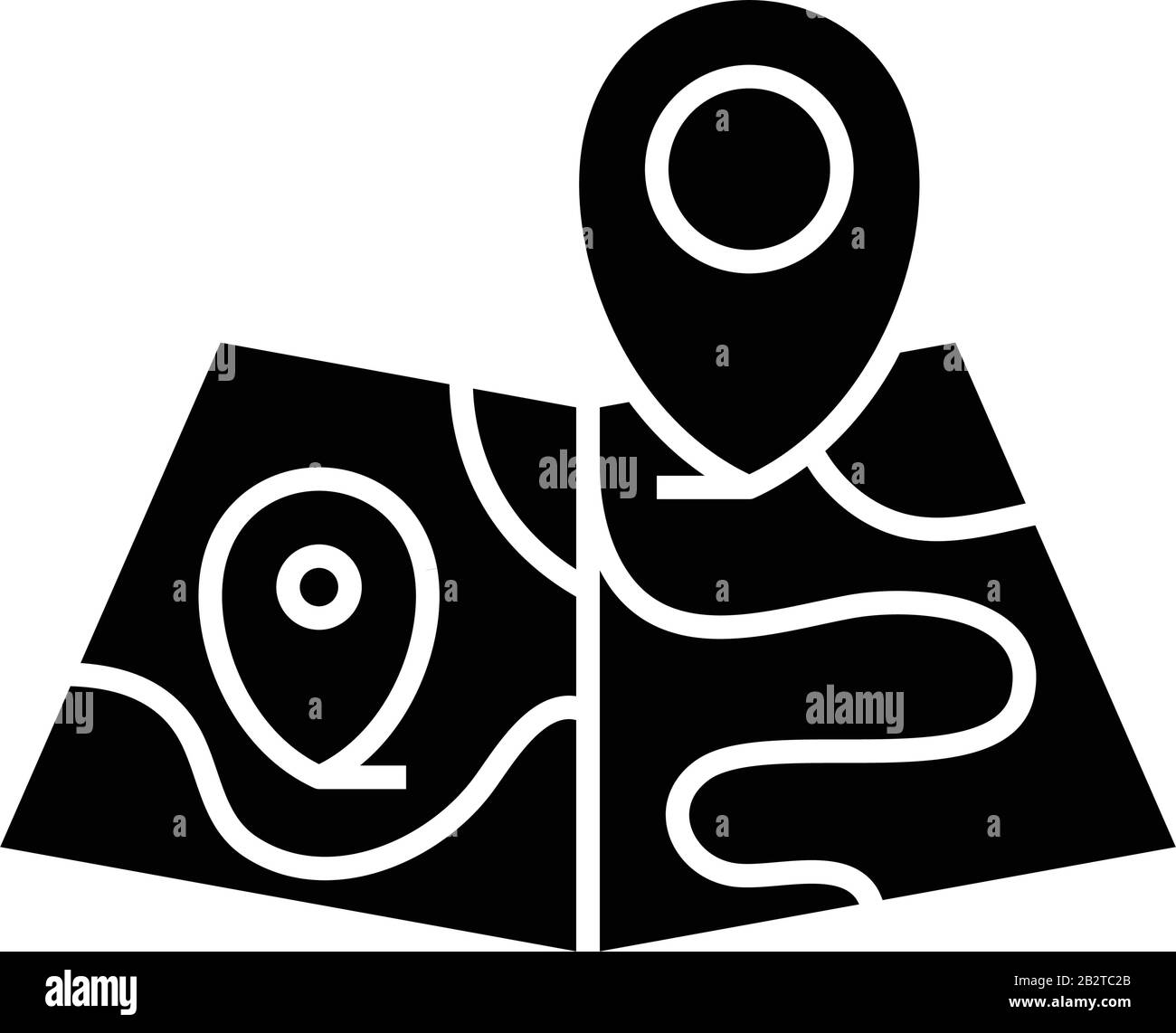 Map location black icon, concept illustration, vector flat symbol ...