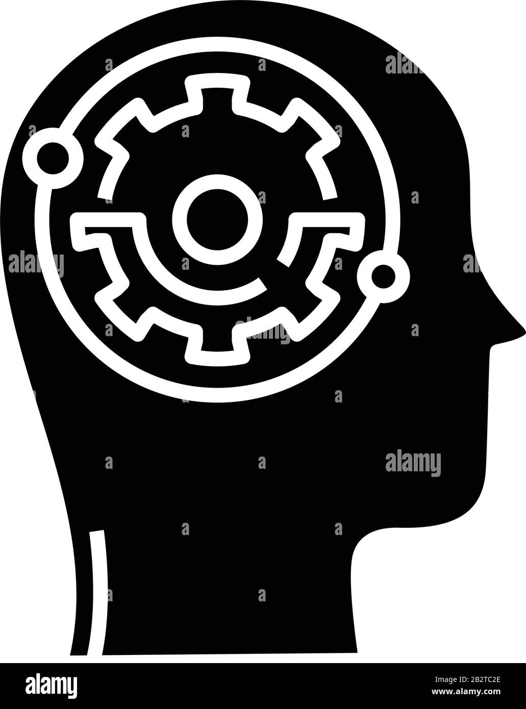 Mental process black icon, concept illustration, vector flat symbol ...