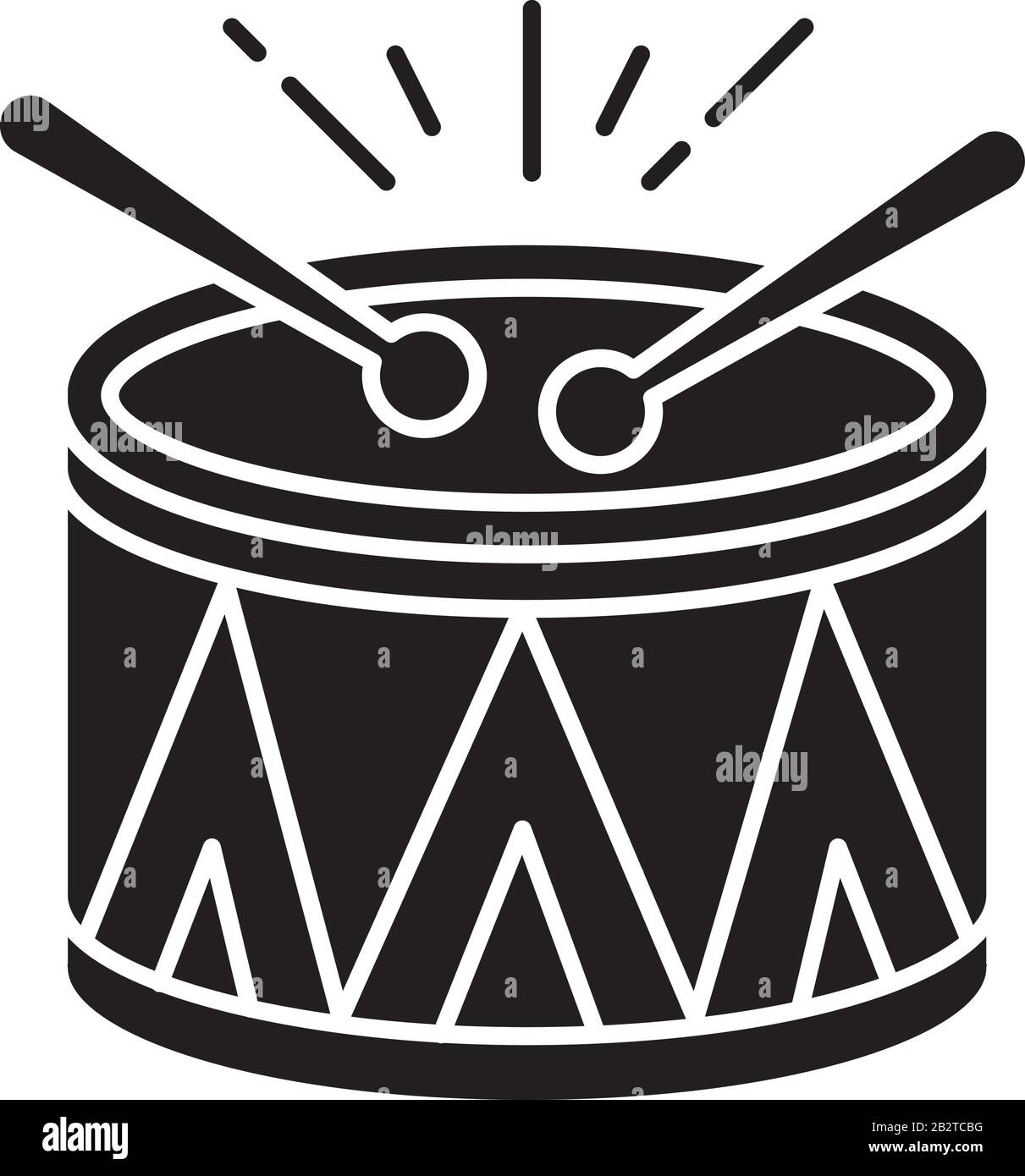 Drum black glyph icon. Musical instrument. Brazilian carnival. Festive ...