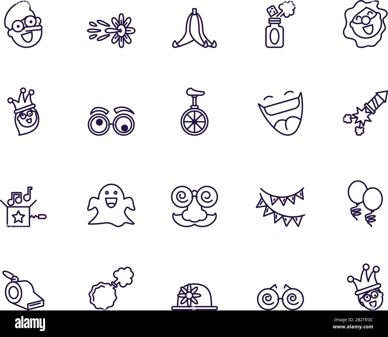 ghost and fools day icons set over white background, line style design ...