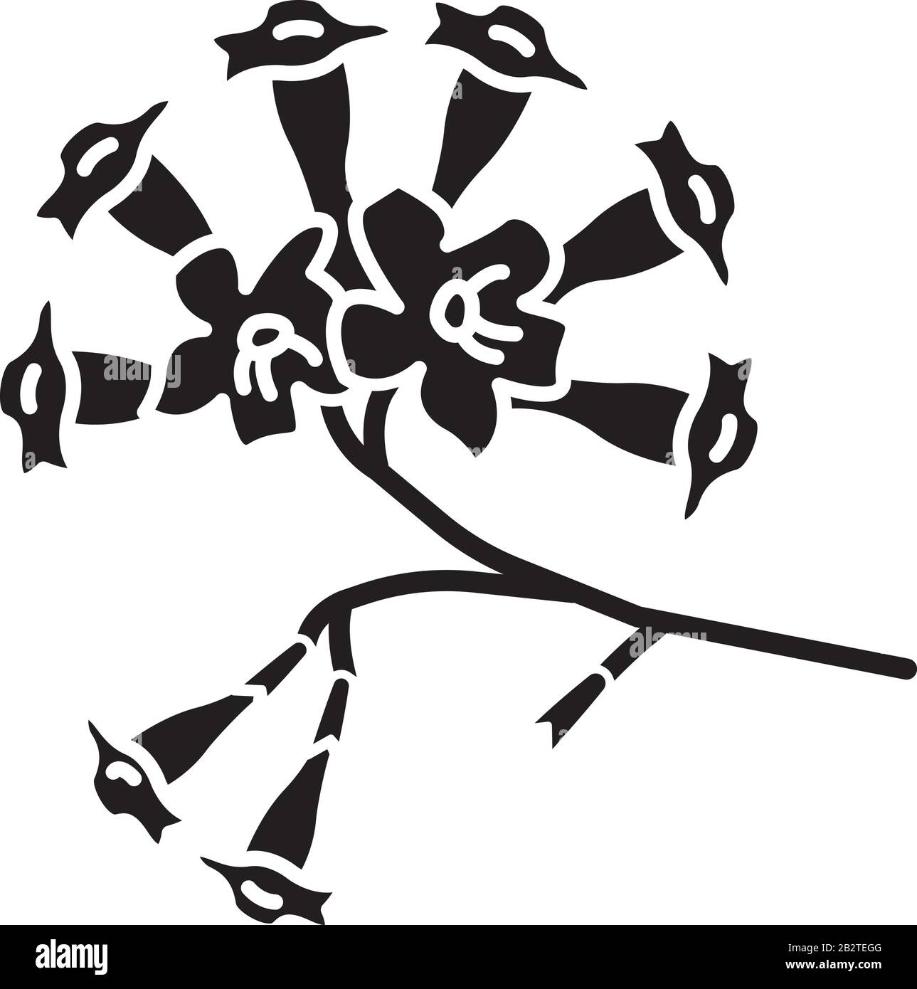 Plumeria black glyph icon. Ipe tree. Tropical blossom. Brazilian flora ...