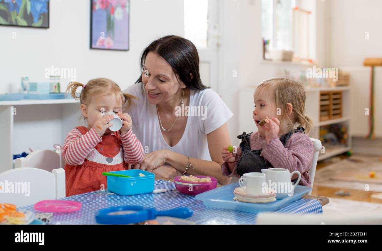 Nursery School Children Playing Pretend High Resolution Stock ...