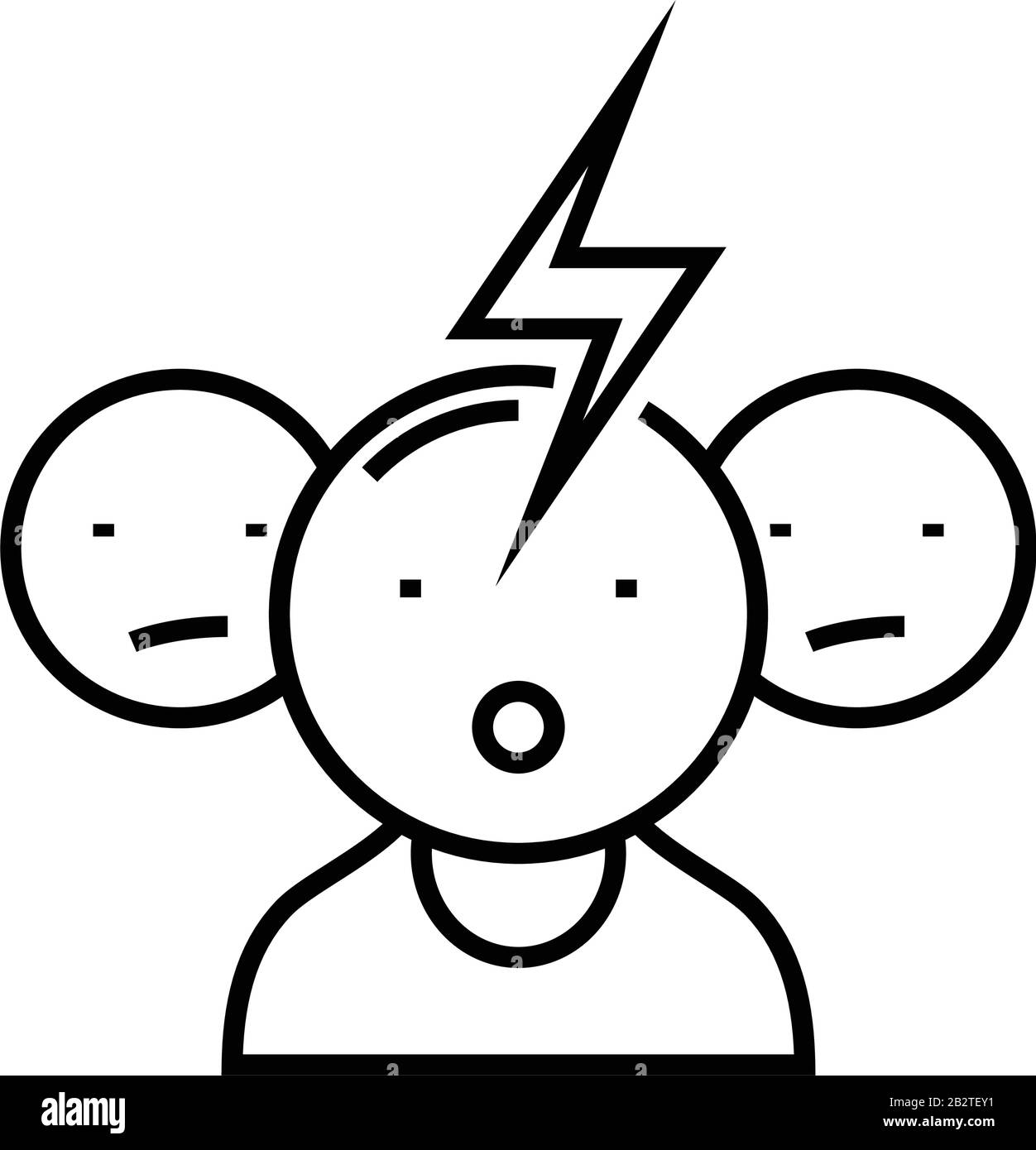 Terrible news line icon, concept sign, outline vector illustration ...