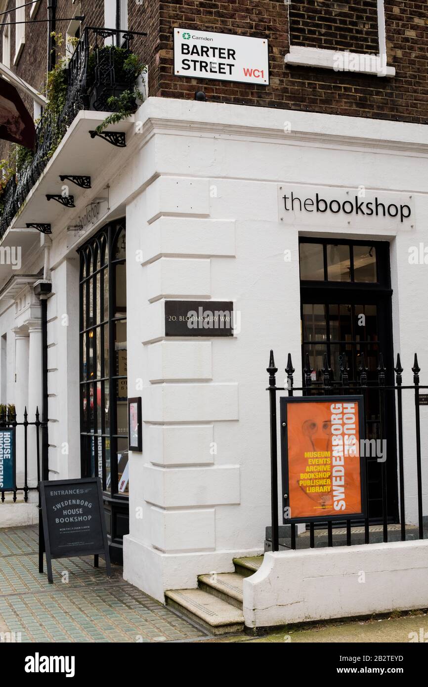 Swedenborg House, Bloomsbury Way, London; the shop window of the ...
