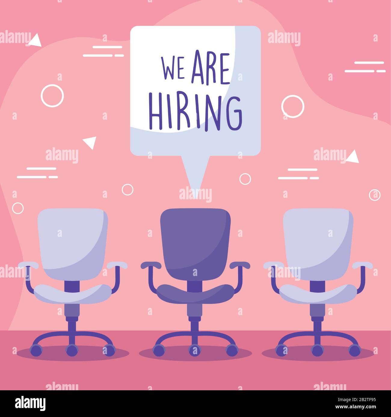 We are hiring message with office chairs design, job work employee ...