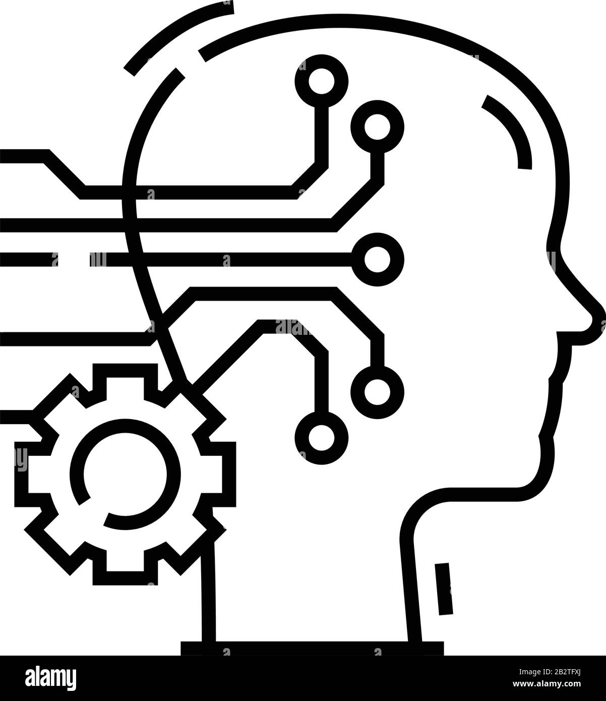 Synthetic intellect line icon, concept sign, outline vector illustration, linear symbol Stock ...