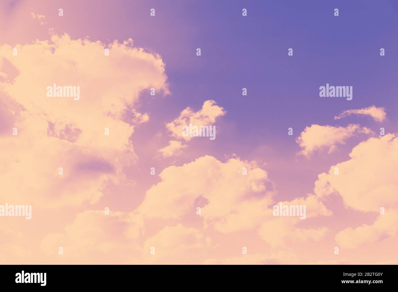 Beautiful evening violet sky with light warm clouds. Sky background ...