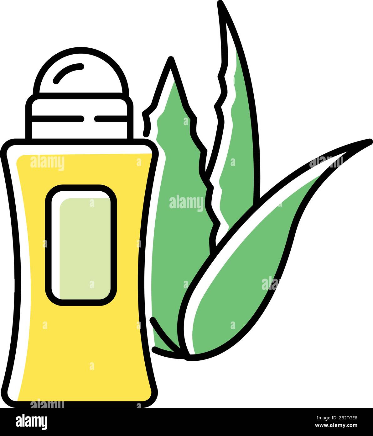 Organic deodorant green color icon. Plant based antiperspirant ...