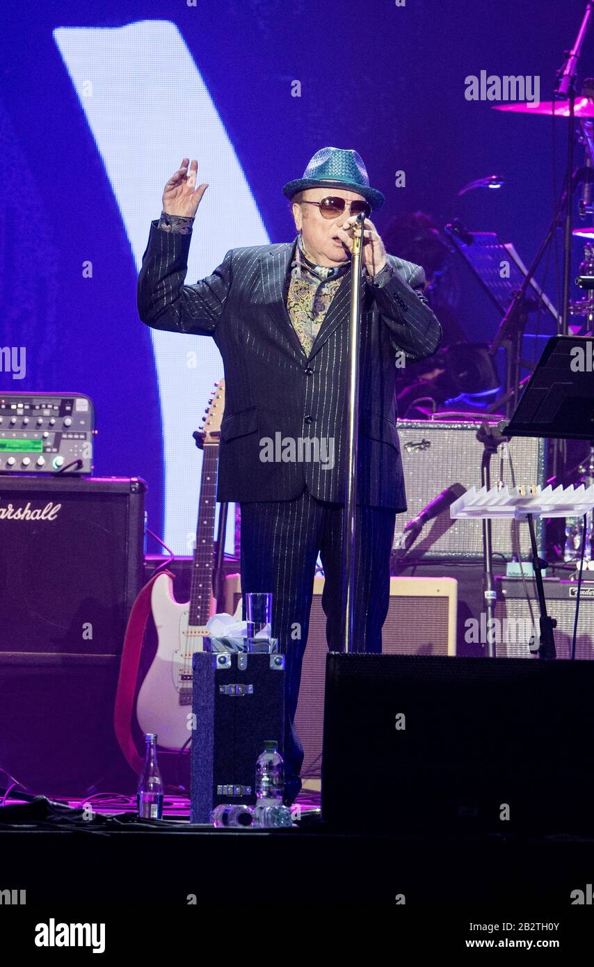 Van Morrison on stage during the Music For The Marsden concert held at ...