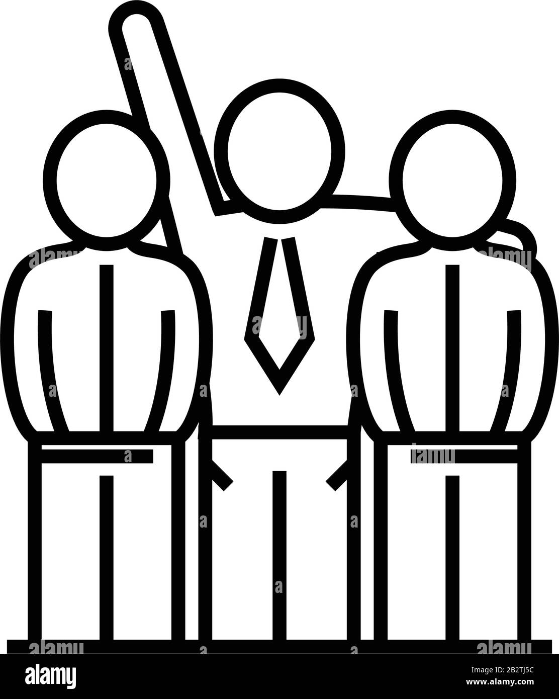 Team leader line icon, concept sign, outline vector illustration ...