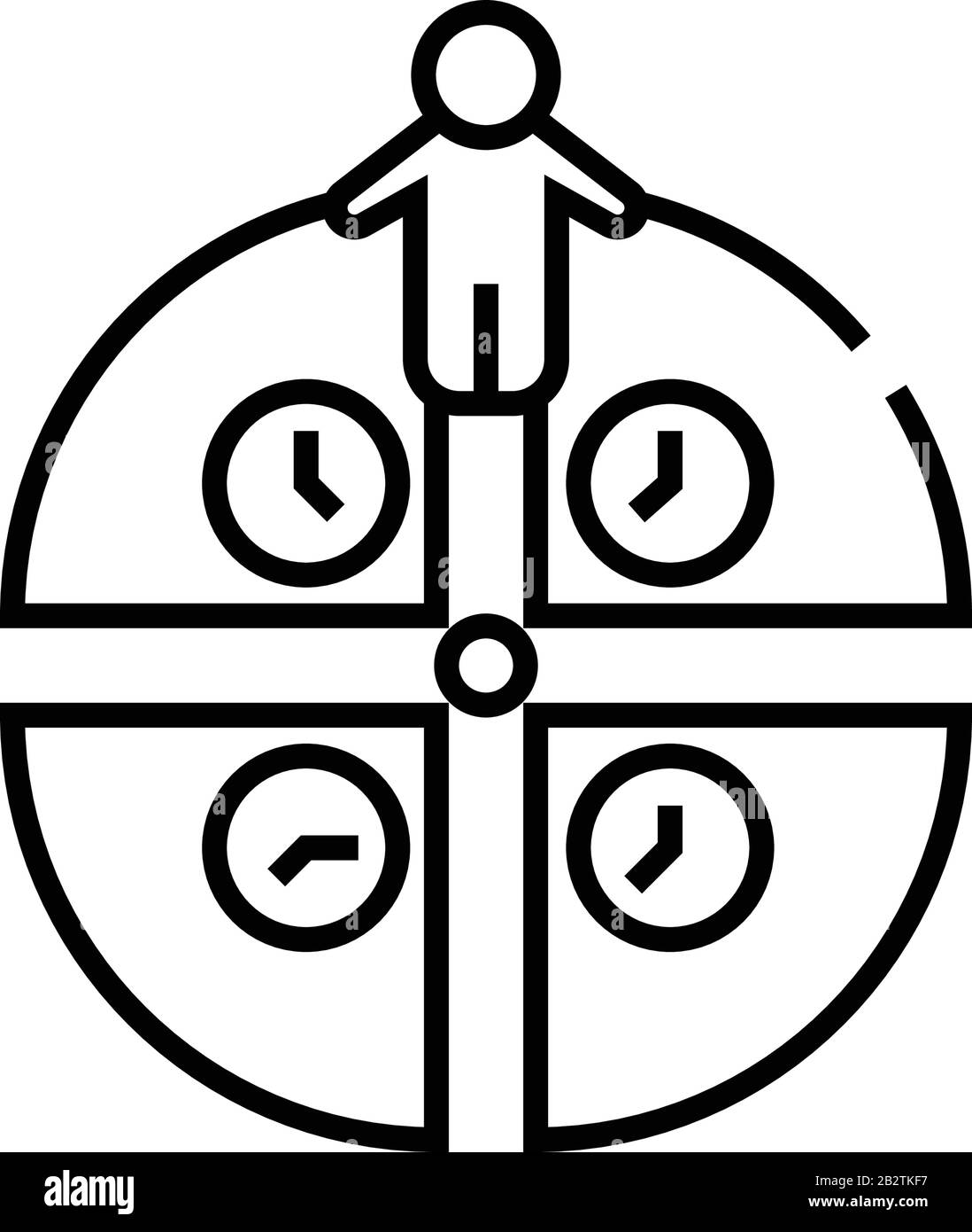 Time management line icon, concept sign, outline vector illustration ...