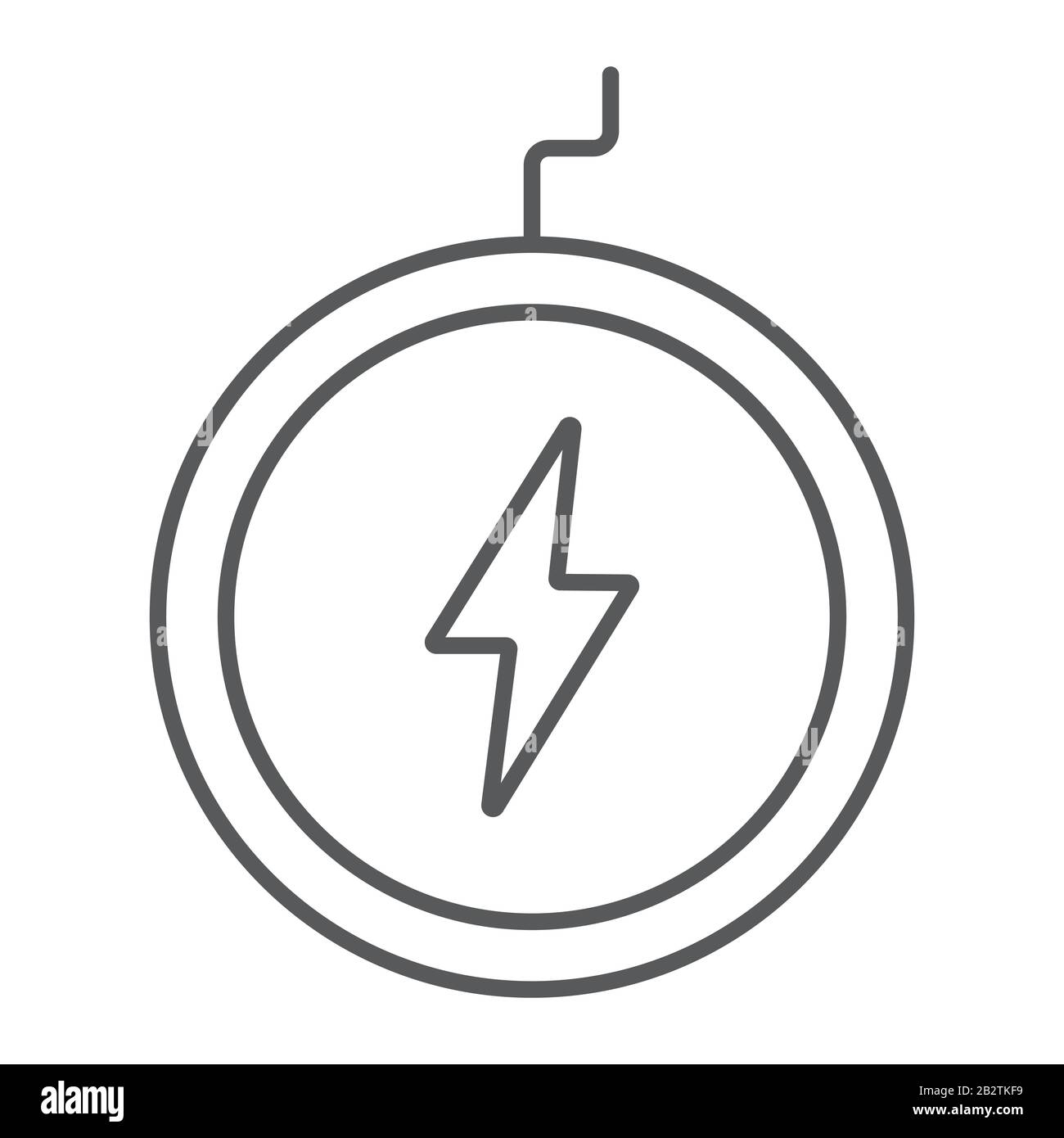 Wireless charger thin line icon, technology and power, wireless energy ...