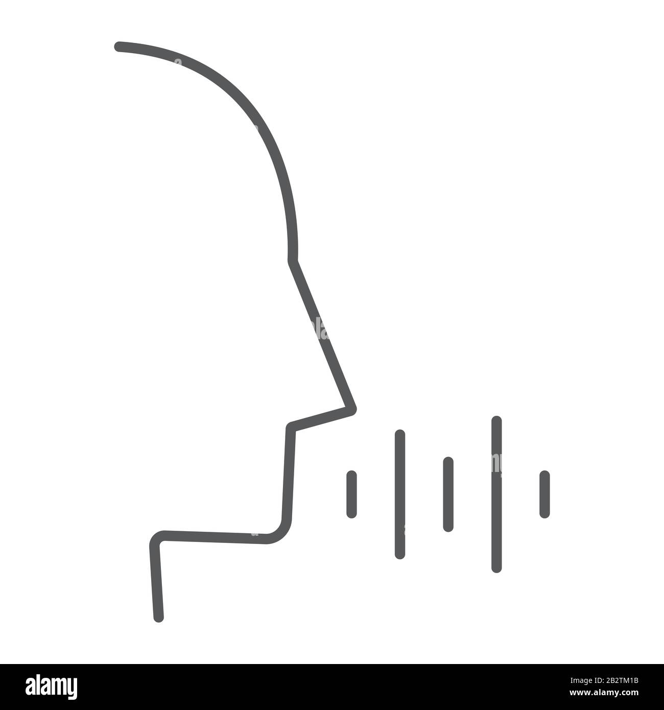 Voice control thin line icon, technology and sound, voice command sign ...