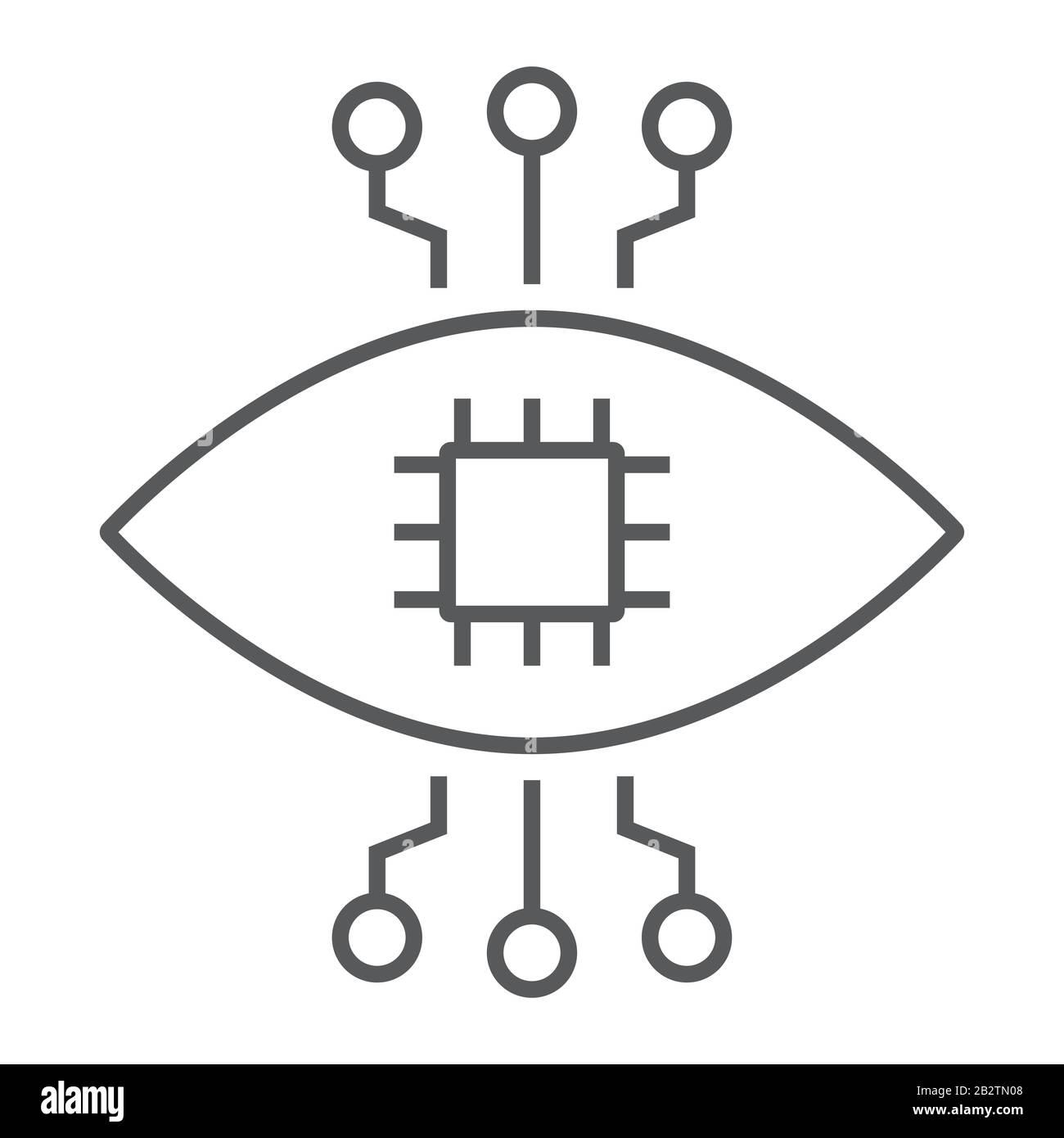 Bionic contact lens thin line icon, technology and eye, bionic eye sign ... Bionic contact lens thin line icon, technology and eye, bionic eye sign ...