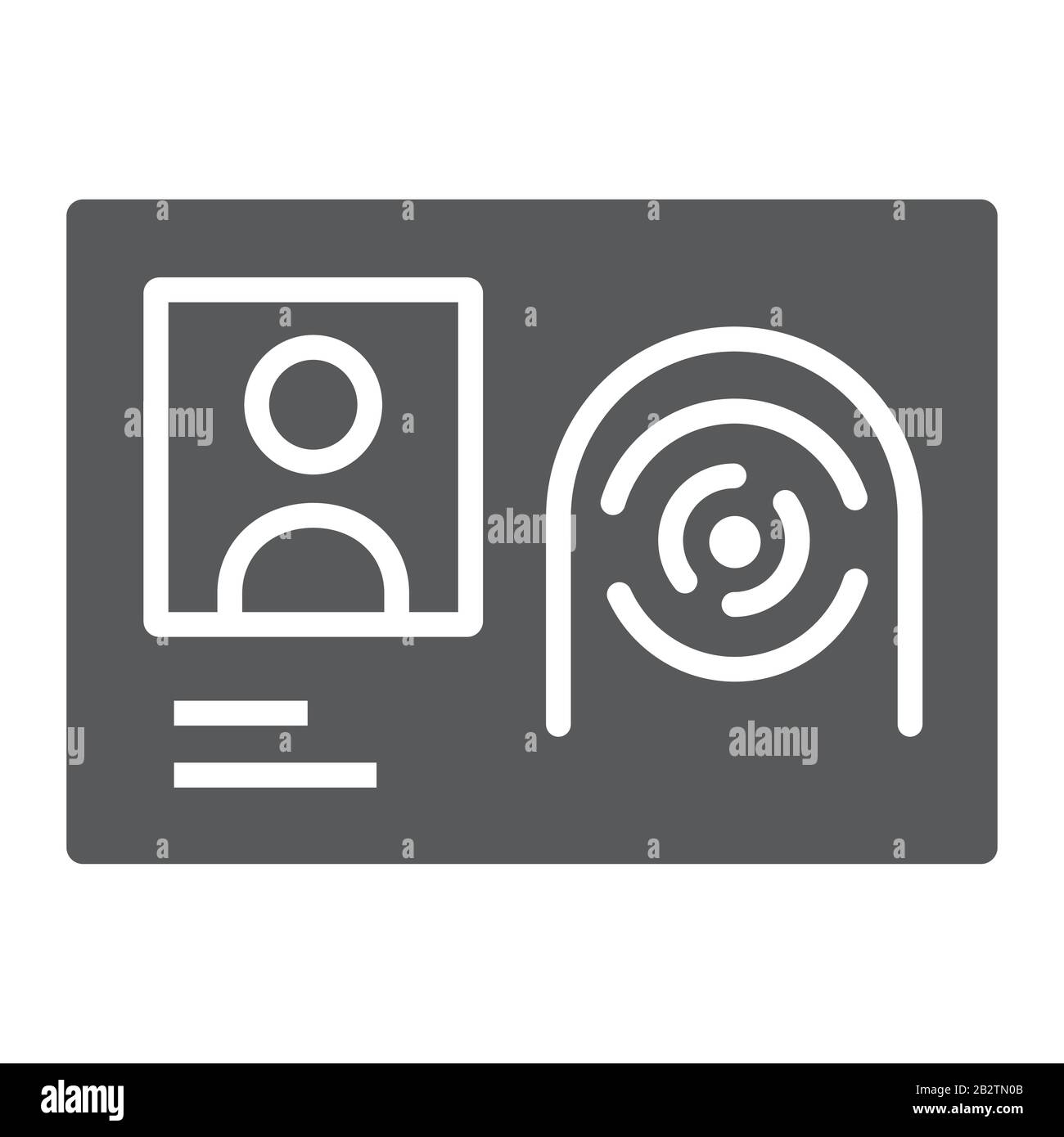 Biometric id card glyph icon, technology and identity, fingerprint sign ...