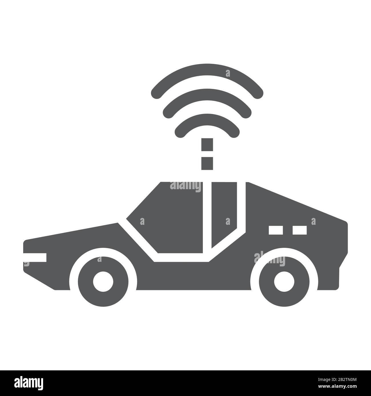 Autonomous car glyph icon, technology and future car, self driving sign ...