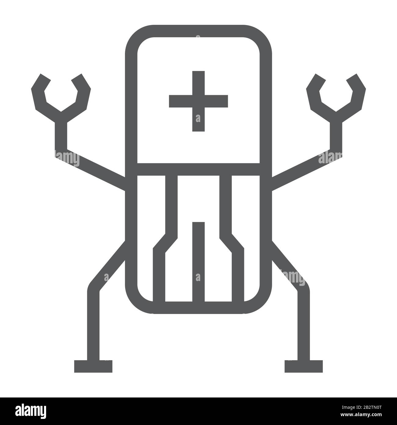Medical nanobots line icon, technology and medical, nanorobot sign ...