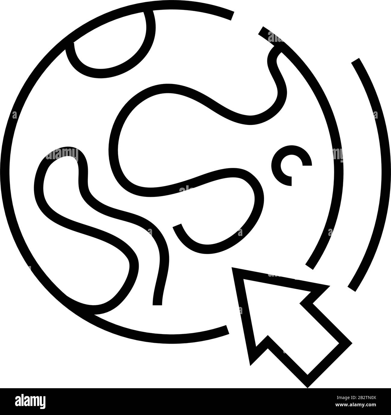 Target location line icon, concept sign, outline vector illustration ...