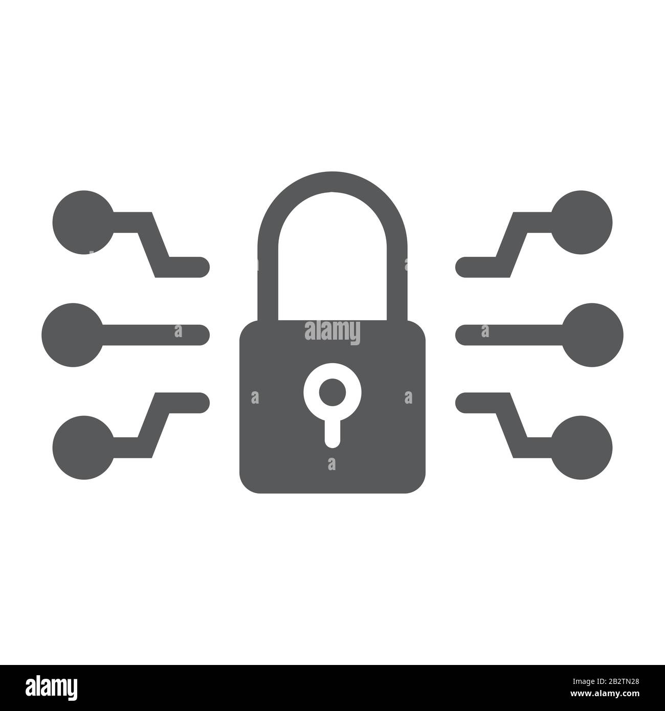 Cyber security glyph icon, technology and protection, padlock sign ...