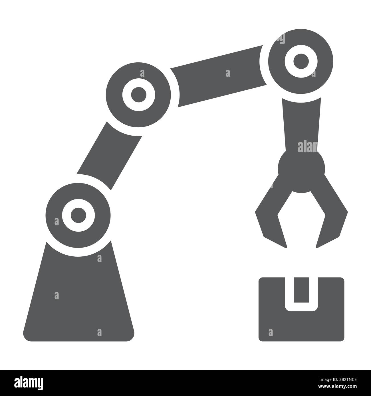Robotic arm glyph icon, technology and machine, mechanical arm sign ...