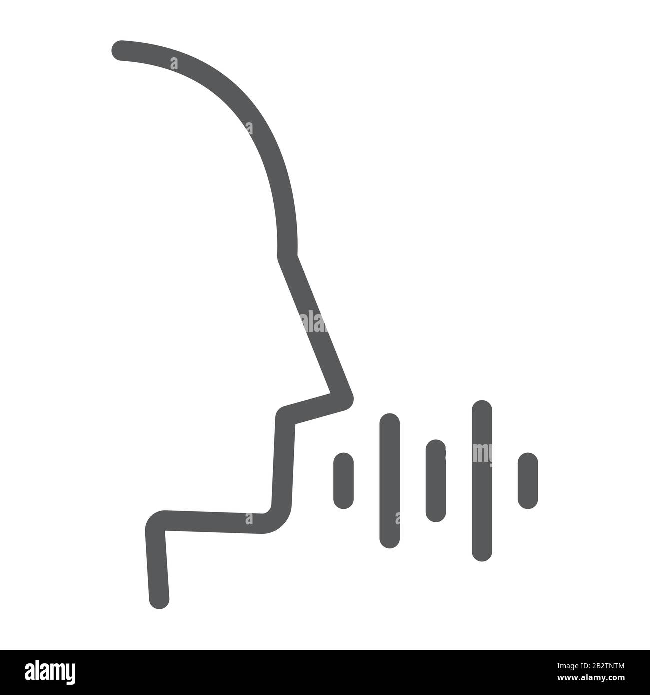 Voice control line icon, technology and sound, voice command sign ...