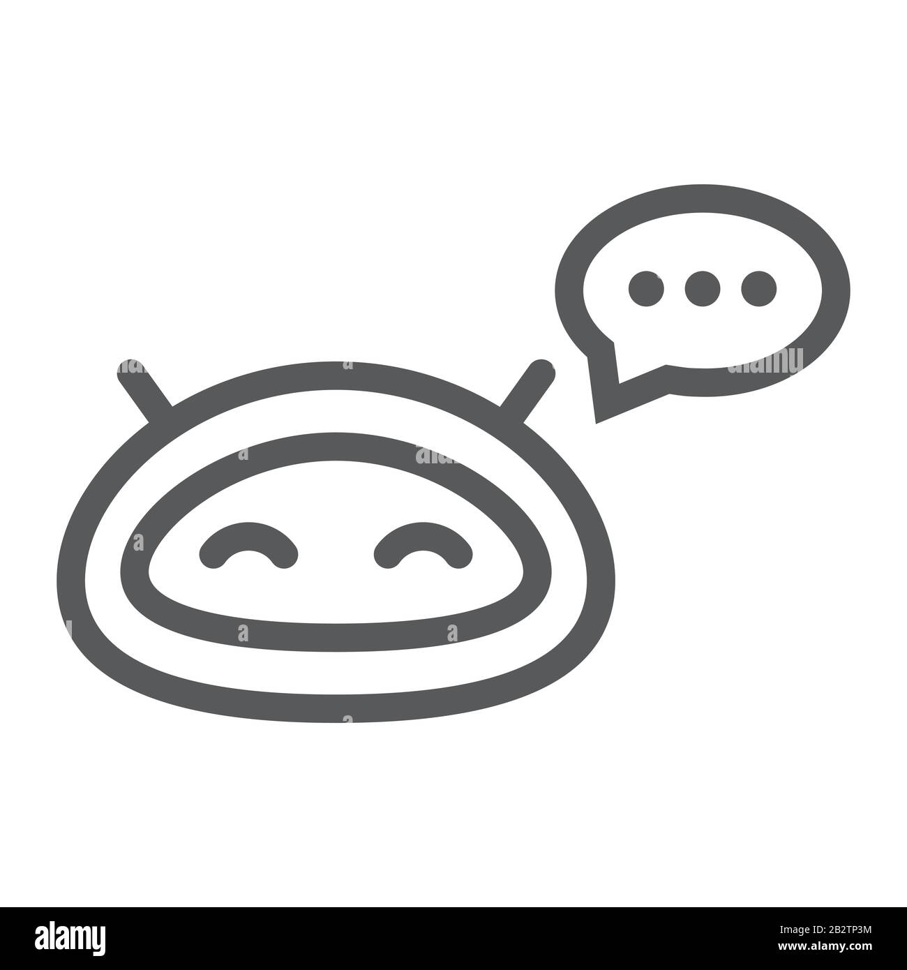 Chatbot line icon, technology and bot, chatterbot sign, vector graphics, a linear pattern on a ...