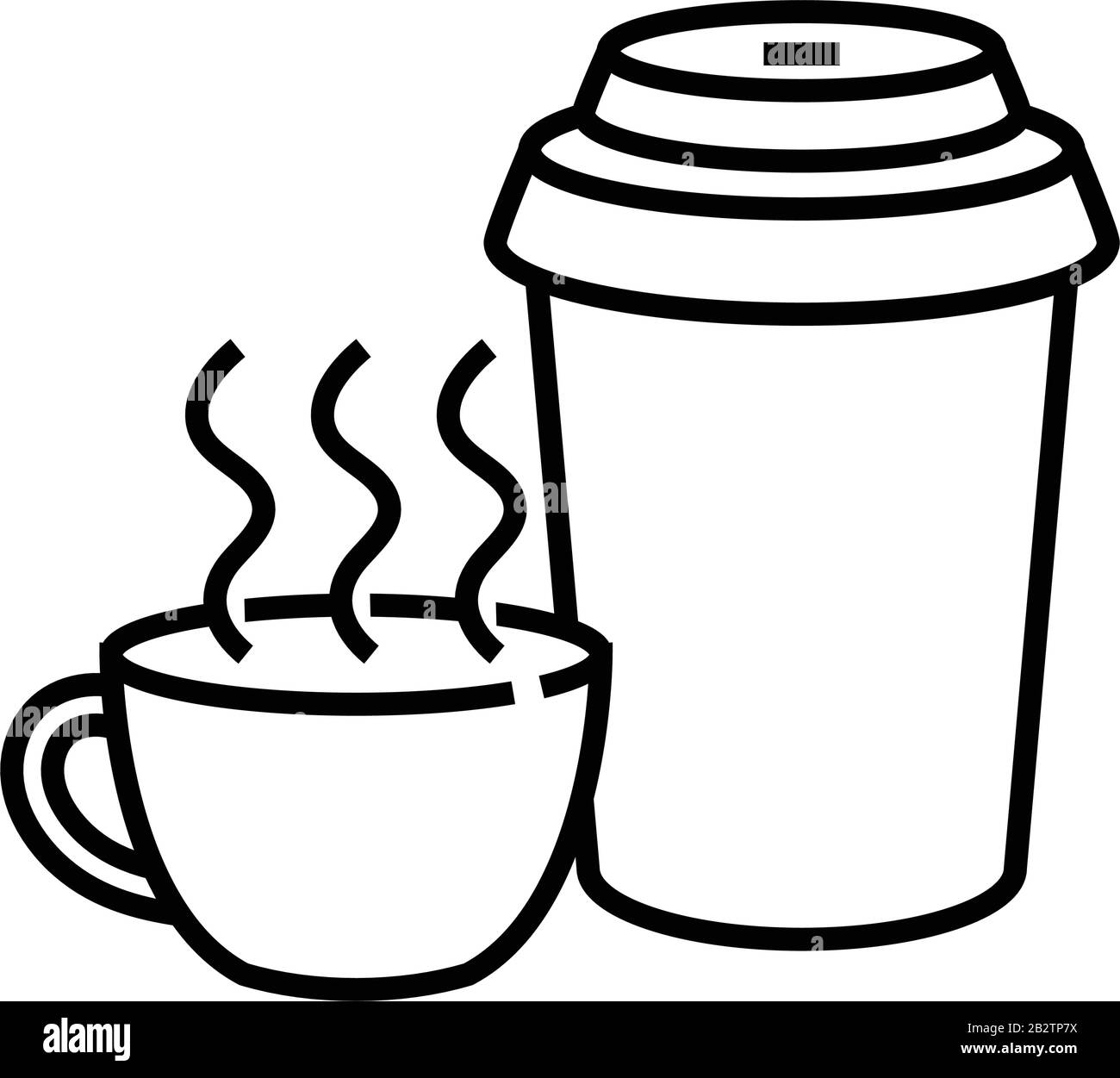 Tea outside line icon, concept sign, outline vector illustration ...