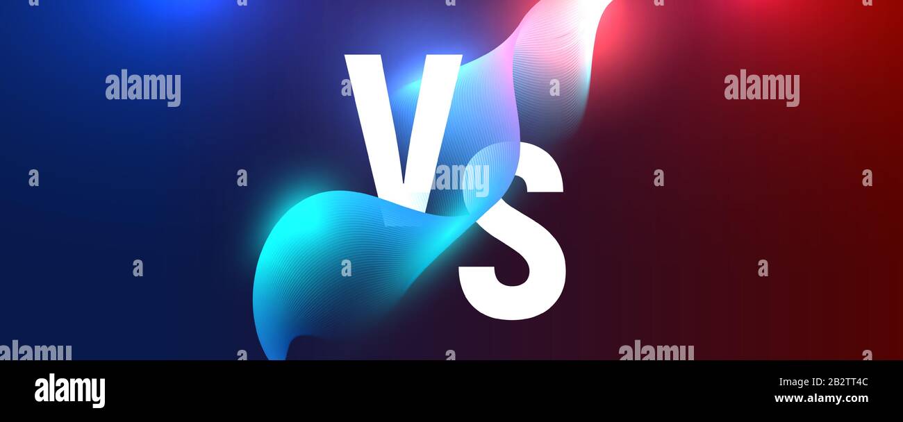 Versus battle neon vs background, blue and red vector rivals battle ...