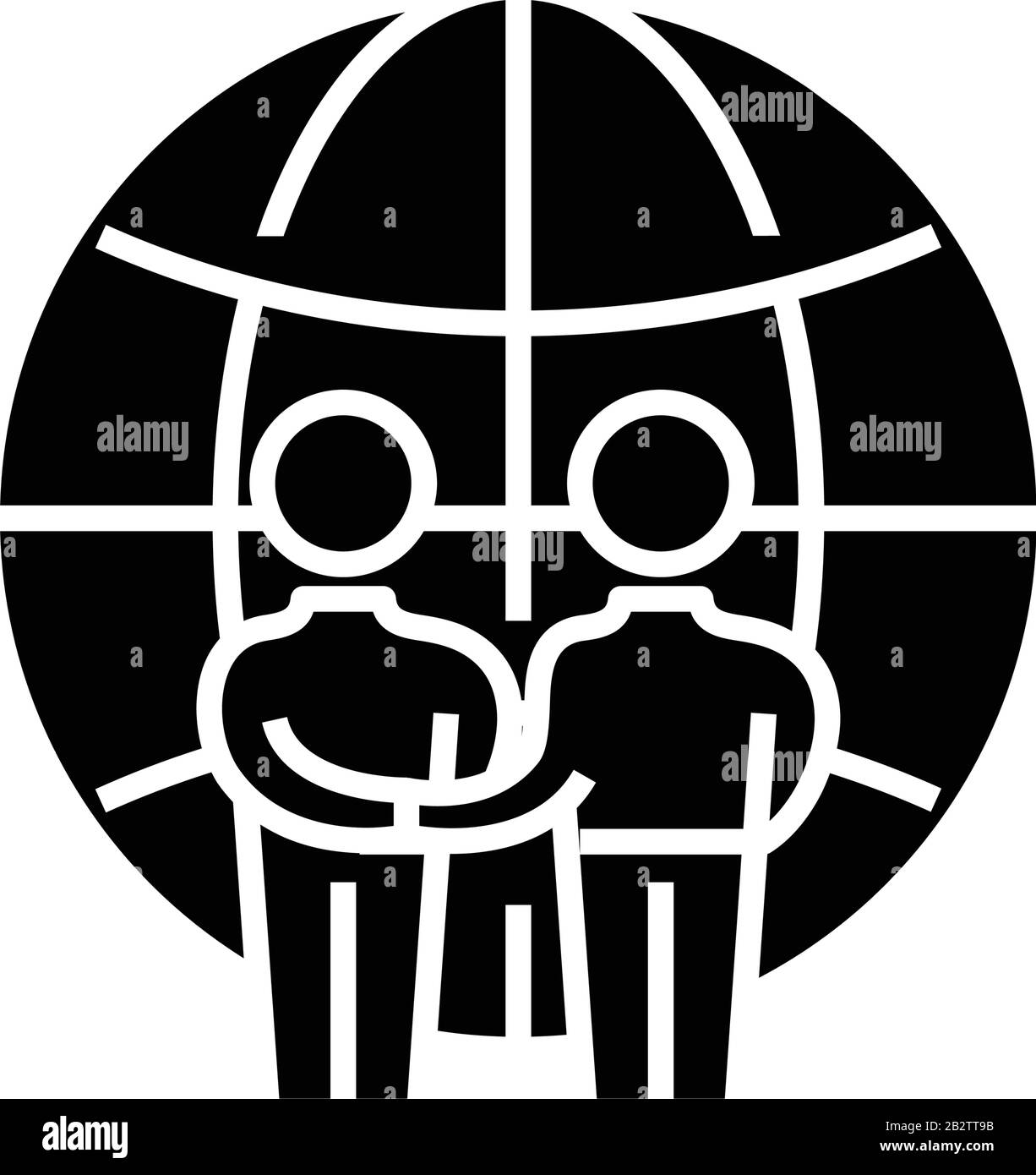 Partnership relations black icon, concept illustration, vector flat ...