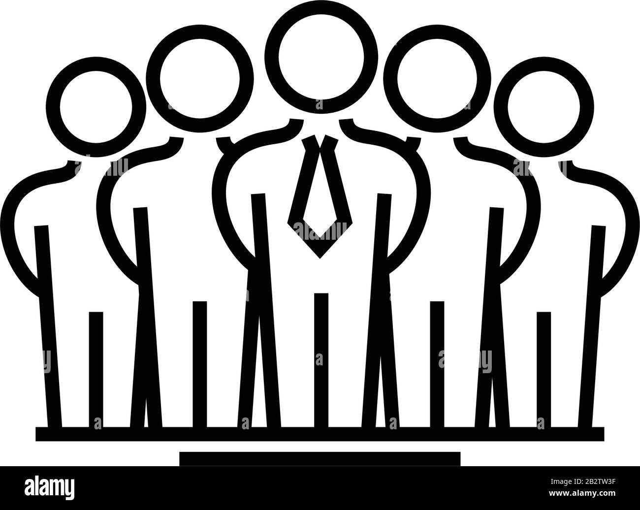 Team workers line icon, concept sign, outline vector illustration ...