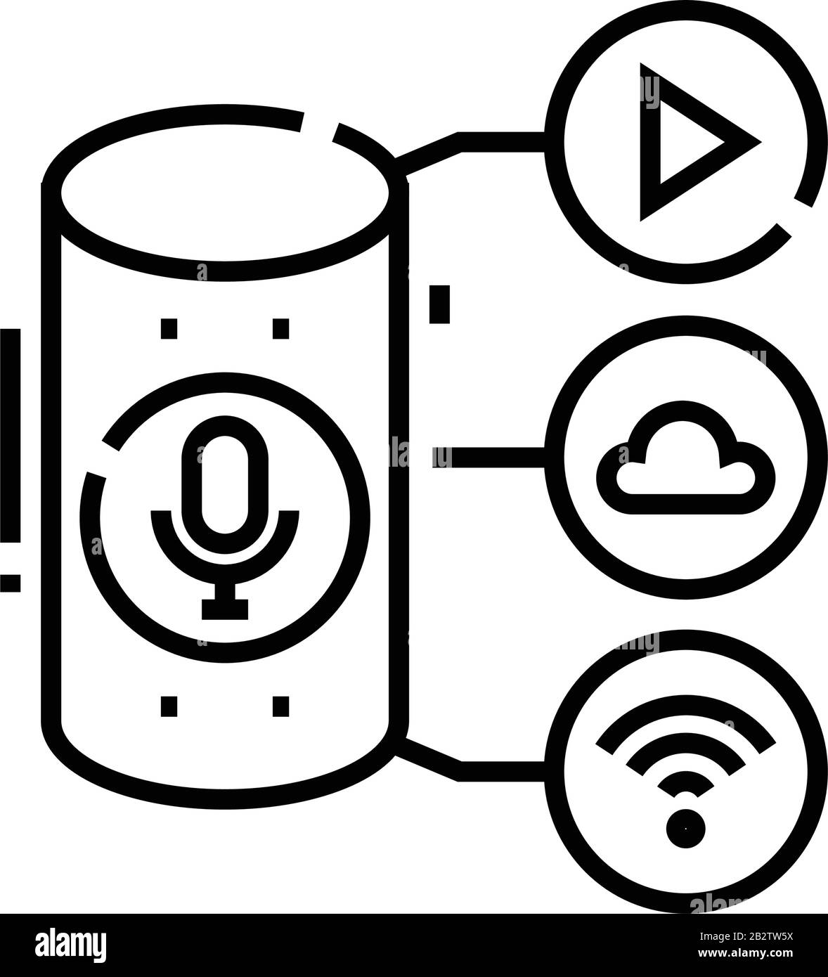 System control line icon, concept sign, outline vector illustration ...