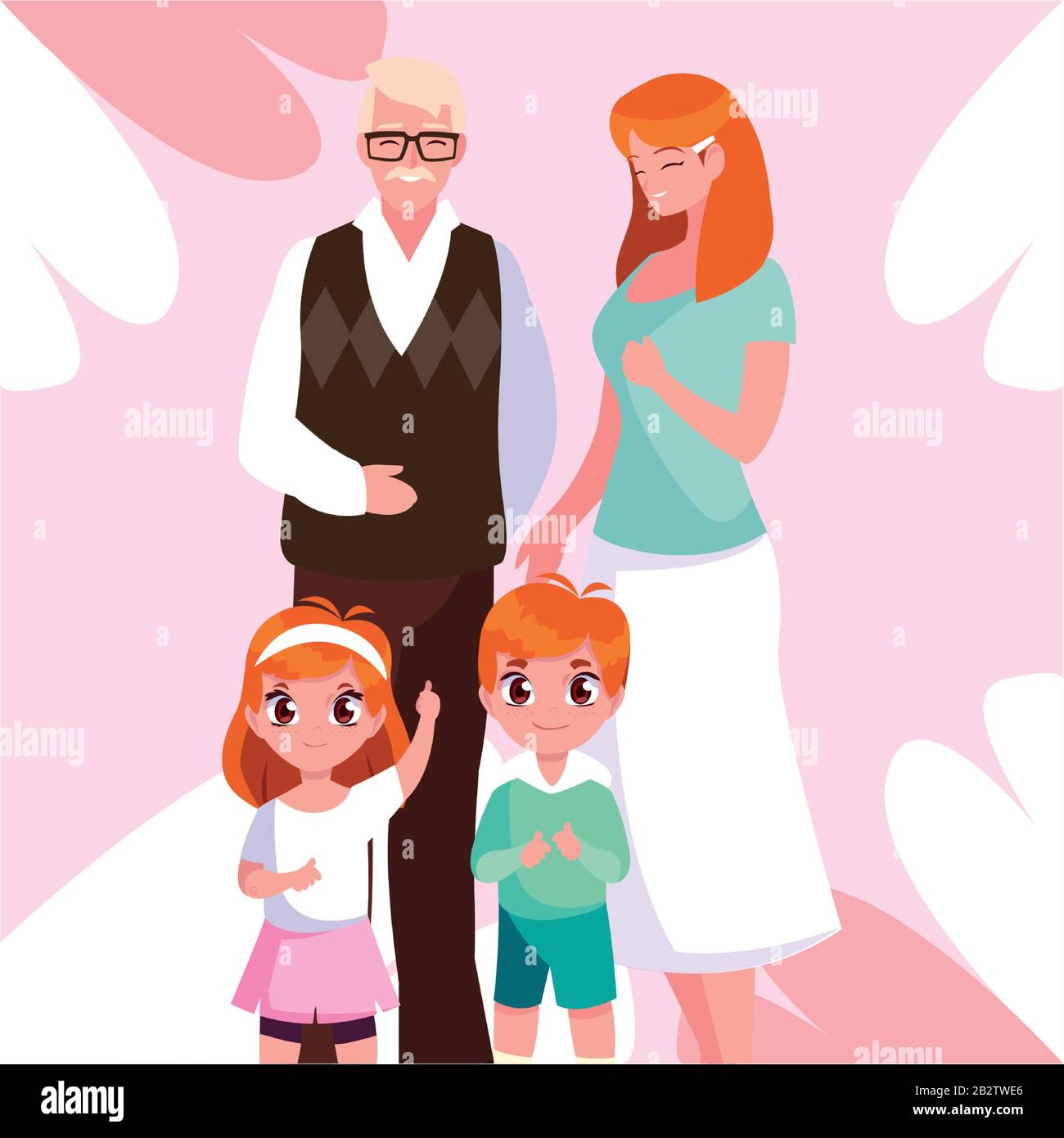 Illustration Grandfather Grandchildren Stock Photos & Illustration ...
