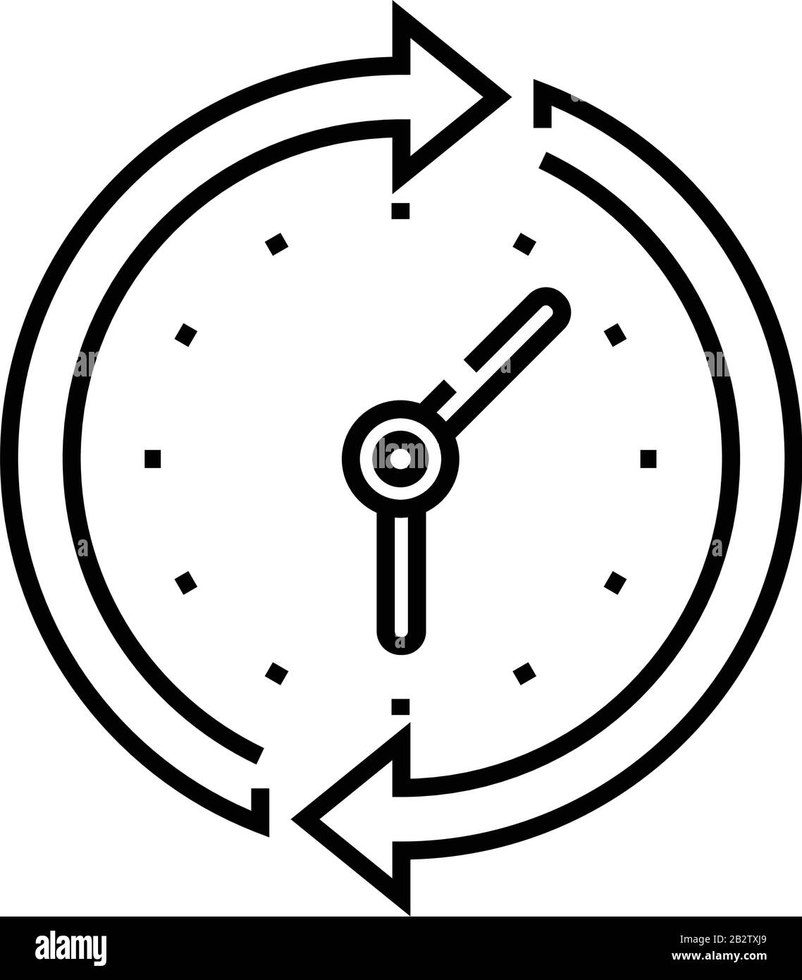 Time cycle line icon, concept sign, outline vector illustration, linear ... Time cycle line icon, concept sign, outline vector illustration, linear ...