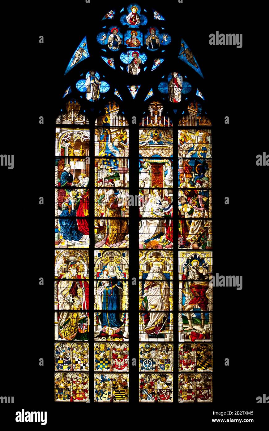 Church, stained glass, windows, gothic architecture, god, light ...