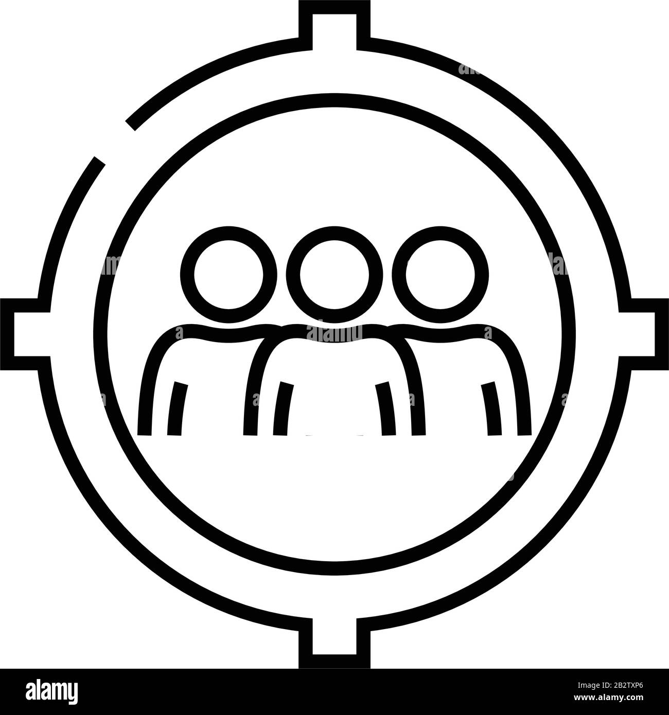 Target audience search line icon, concept sign, outline vector illustration, linear symbol Stock ...