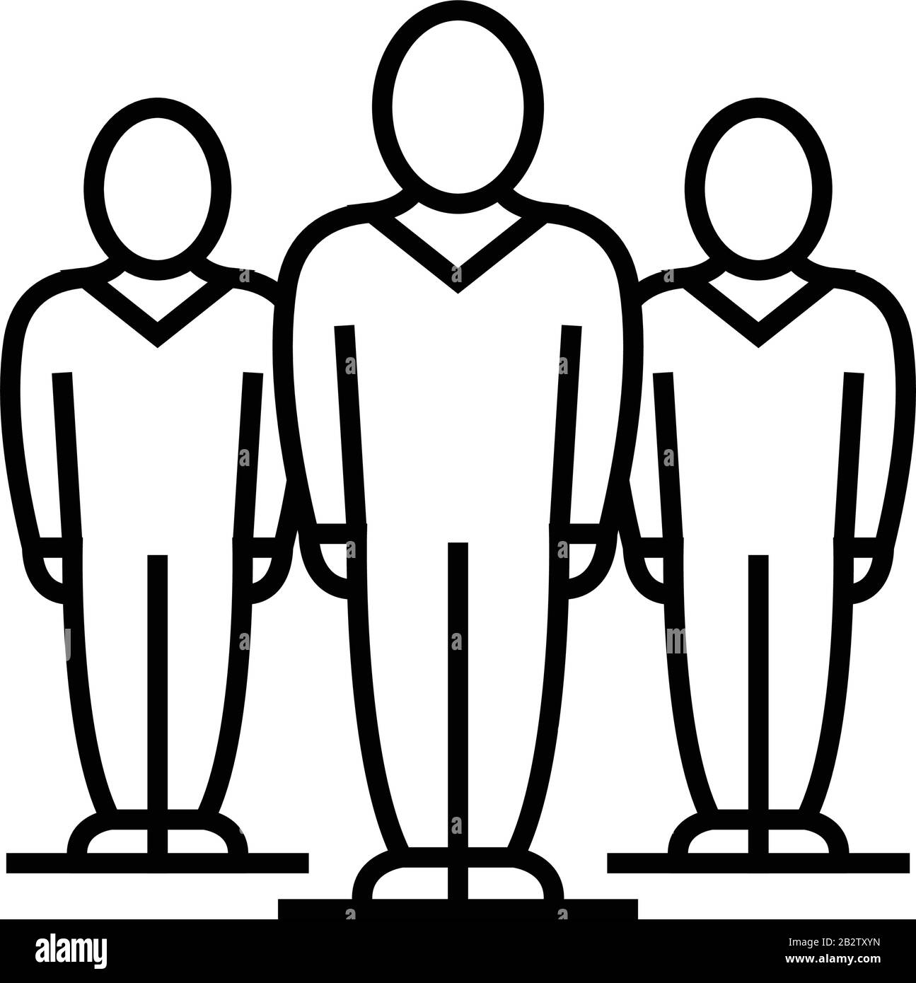 Team line icon, concept sign, outline vector illustration, linear ...