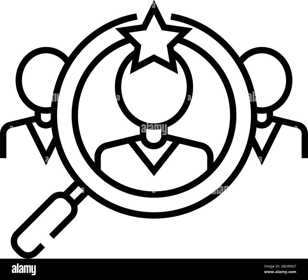 Team leader line icon, concept sign, outline vector illustration ...