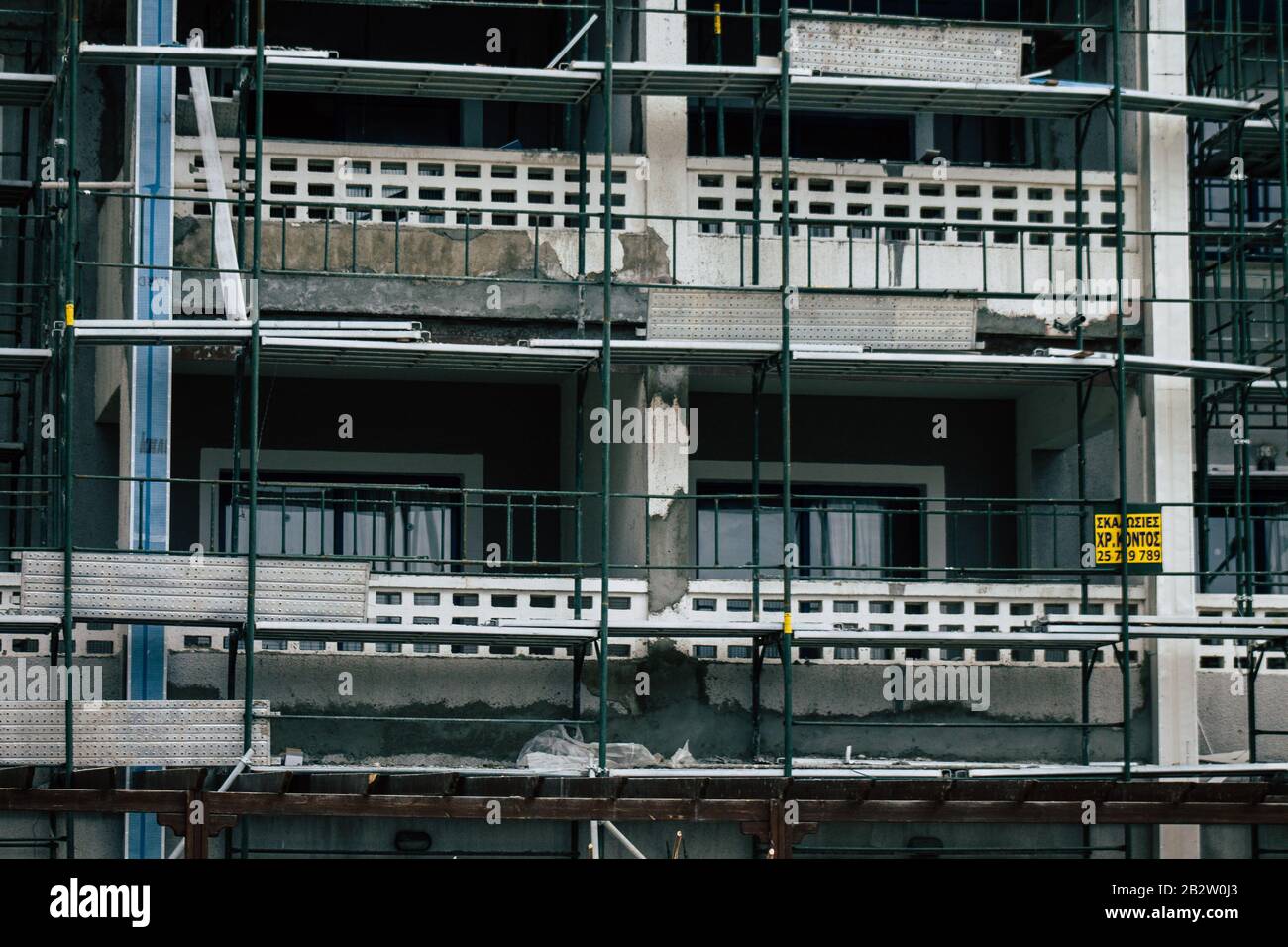 Paphos Cyprus March 03, 2020 View of a new building in construction in ...