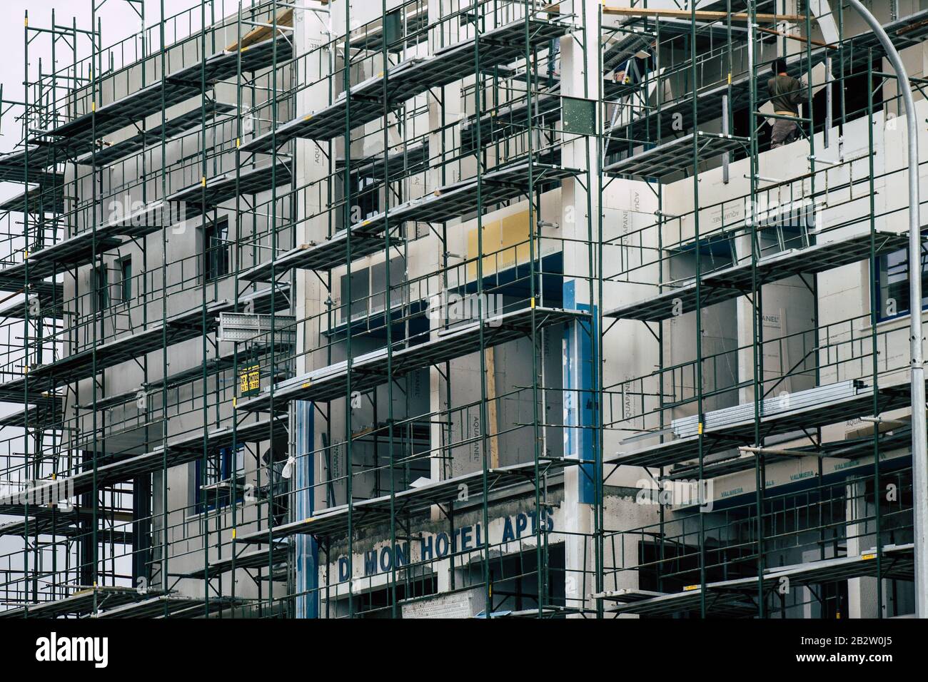 Paphos Cyprus March 03, 2020 View of a new building in construction in ...