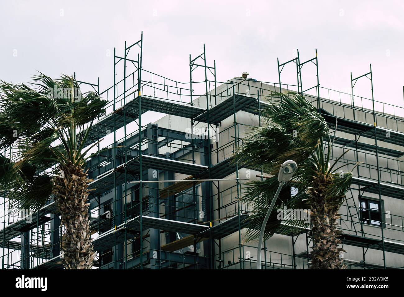 Paphos Cyprus March 03, 2020 View of a new building in construction in ...