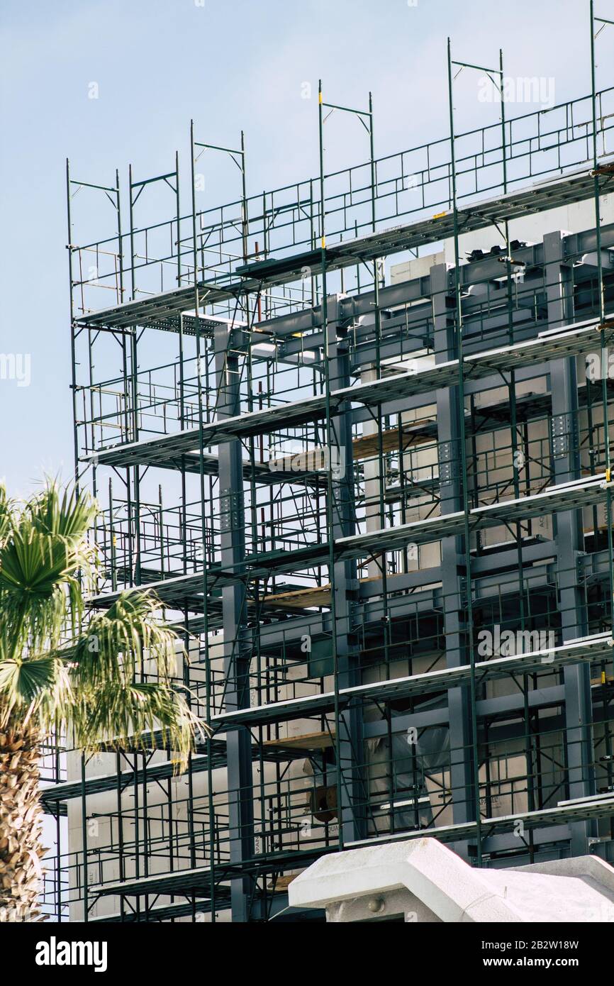 Paphos Cyprus March 03, 2020 View of a new building in construction in ...
