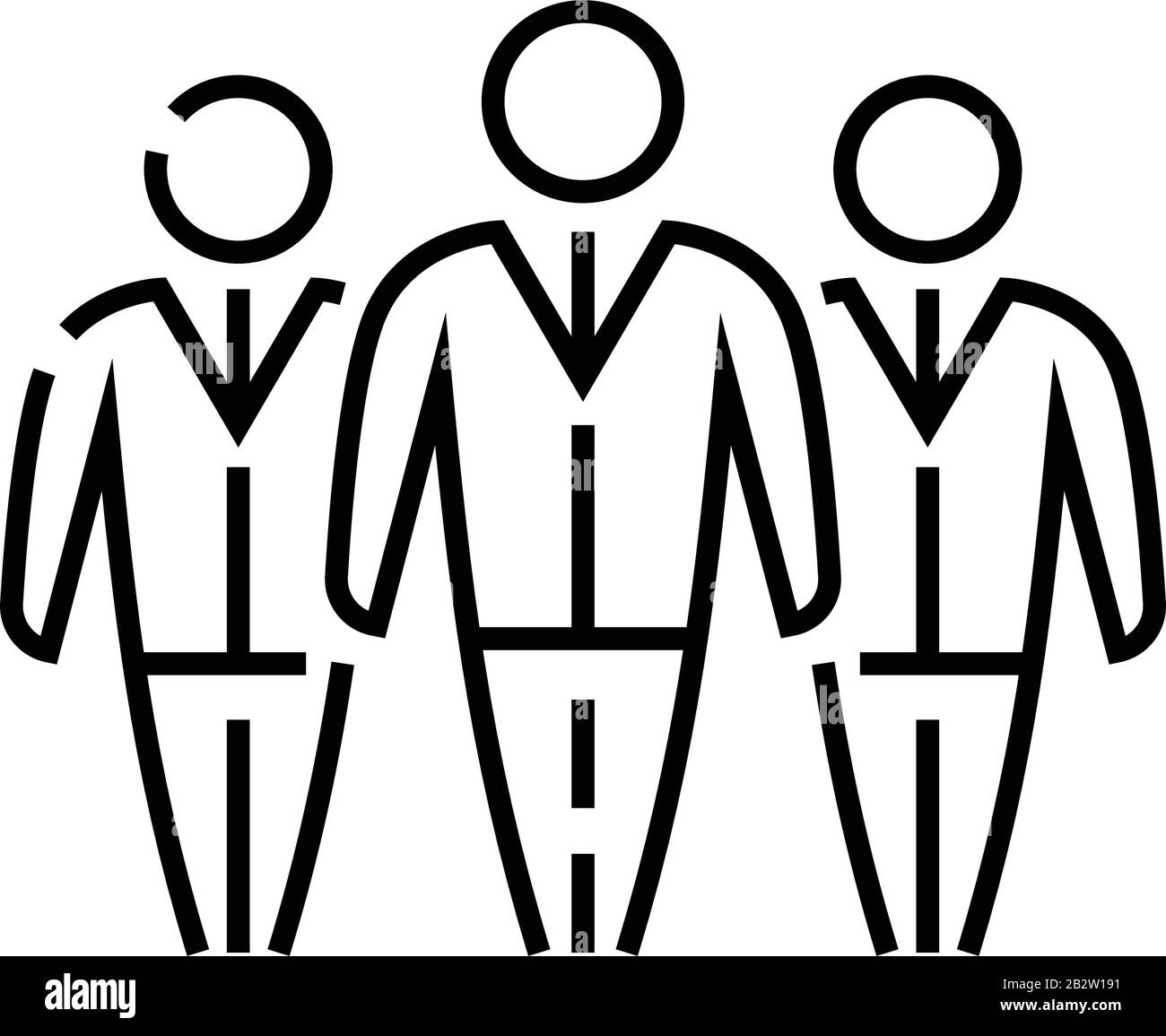 Team line icon, concept sign, outline vector illustration, linear ...