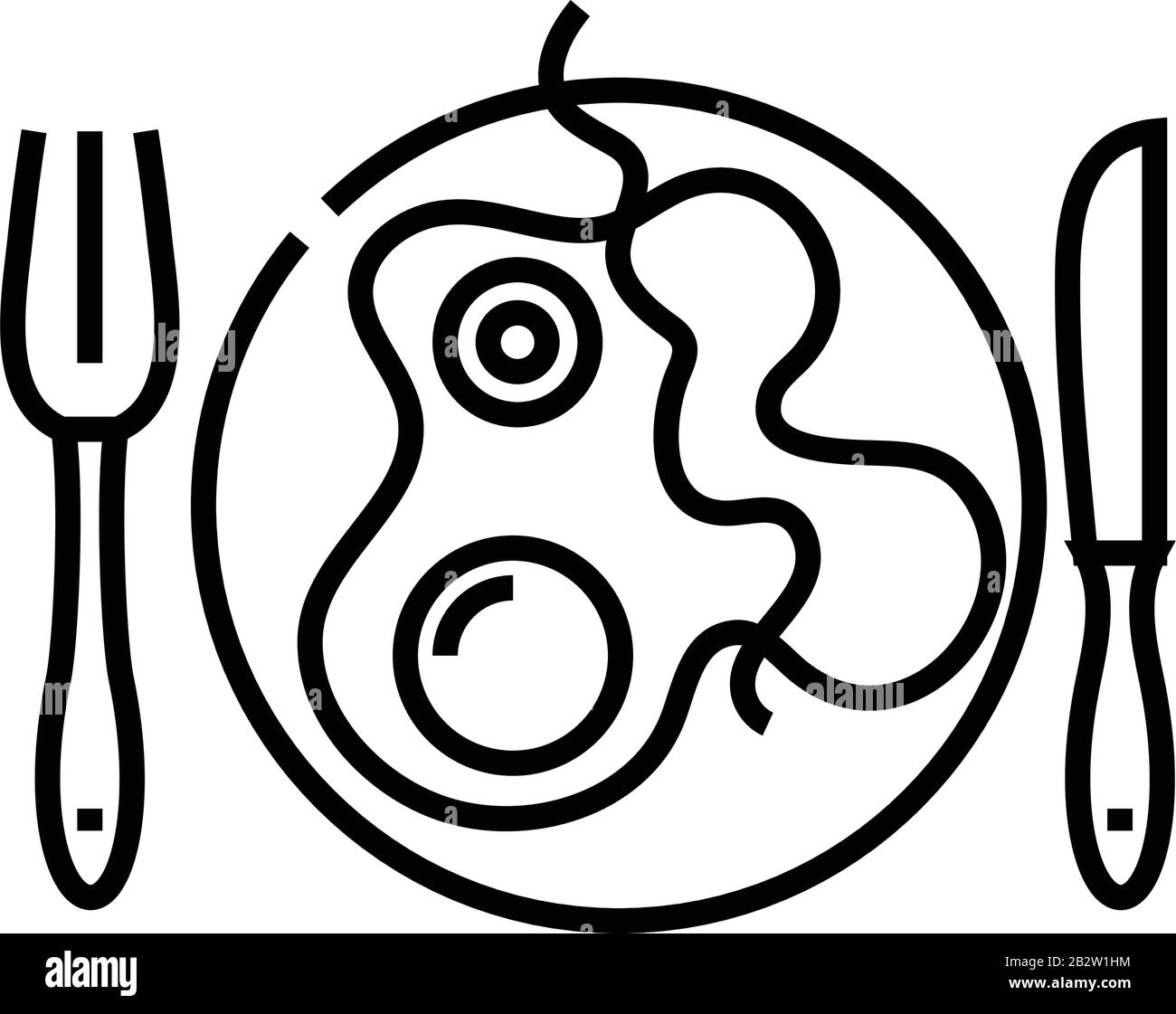Tasty dinner line icon, concept sign, outline vector illustration ...