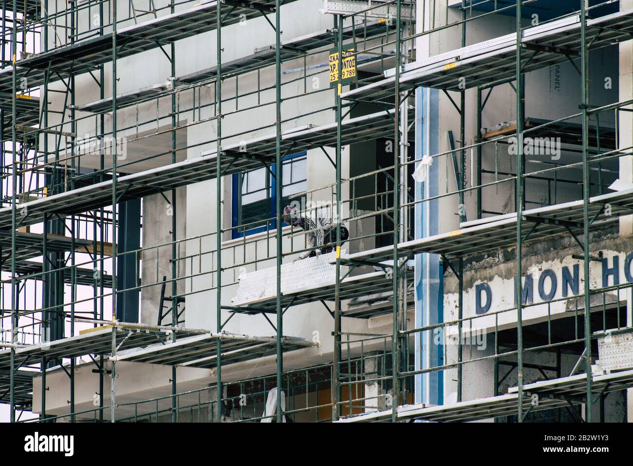 Paphos Cyprus March 03, 2020 View of a new building in construction in ...