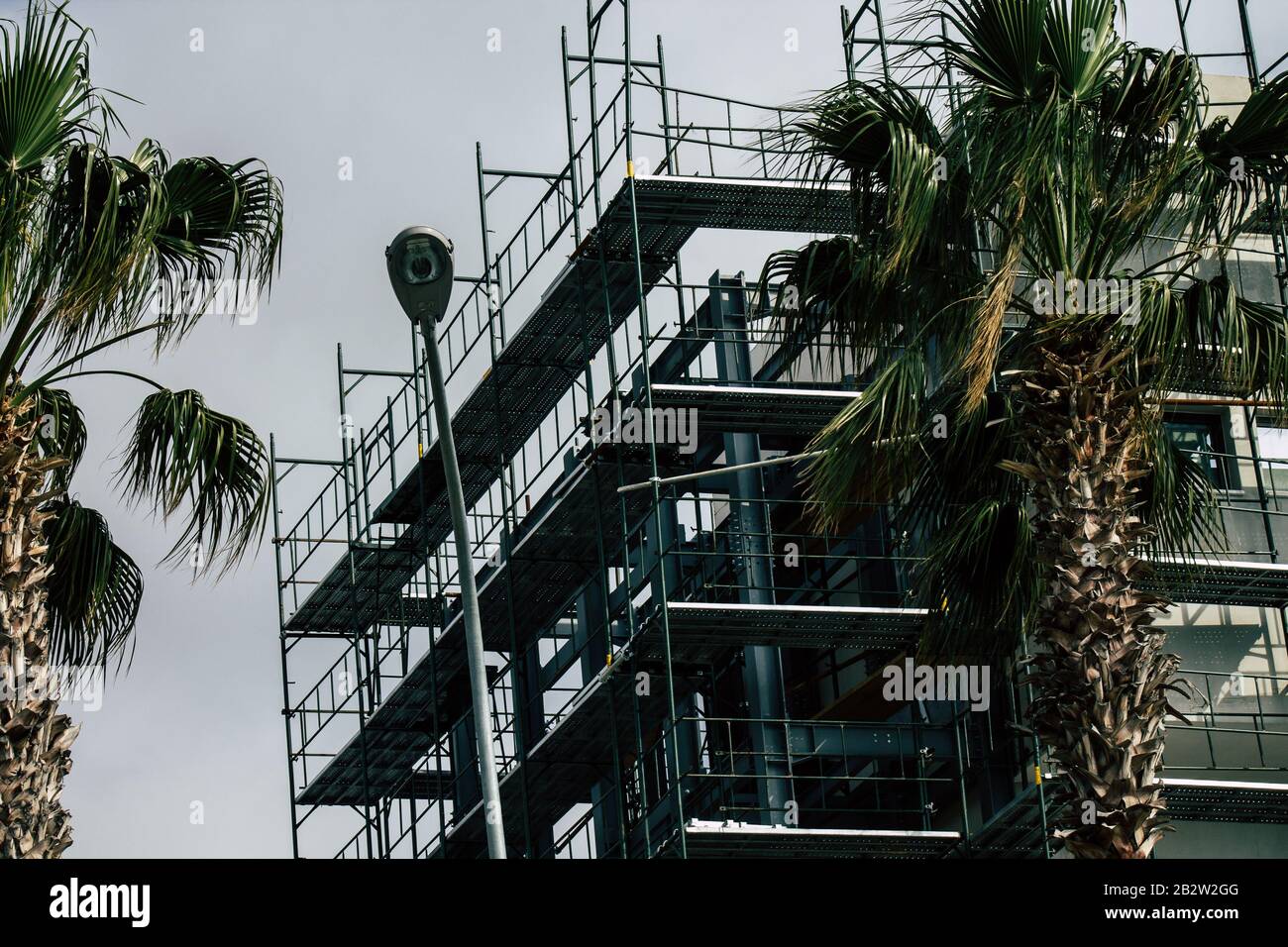 Paphos Cyprus March 03, 2020 View of a new building in construction in ...