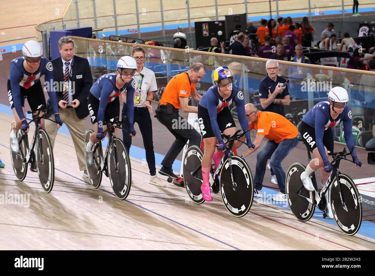 Chloe Dygert , Jennifer Valente , Emma White and Lily Williams of USA ...