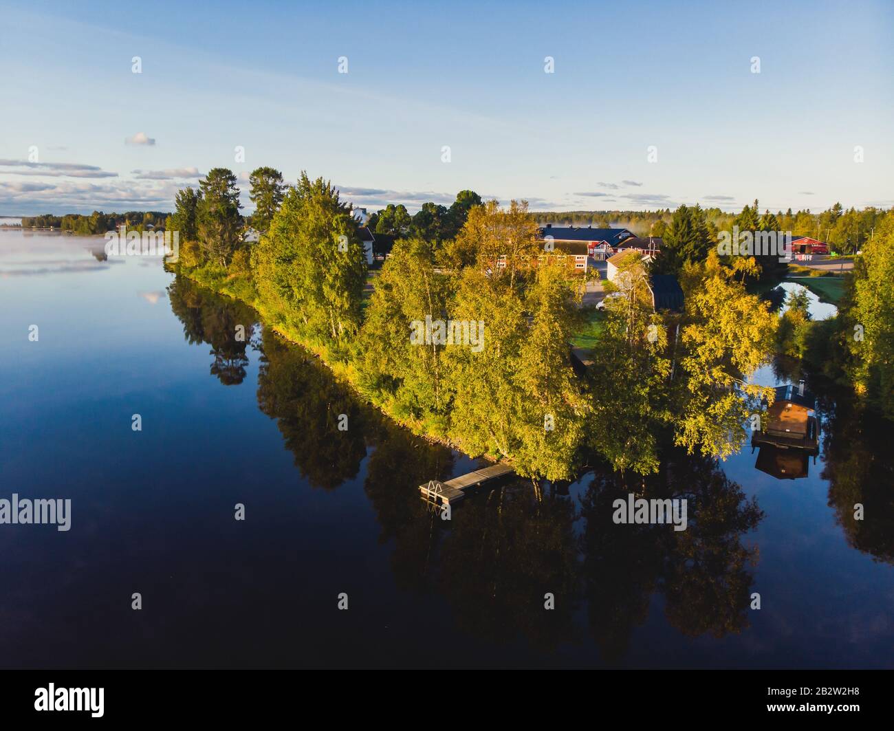 View of Kem River, Kemijoki, in a Liedakkala village in the ...