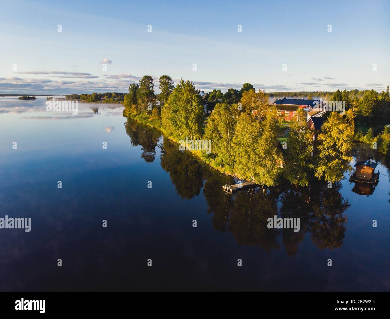 View of Kem River, Kemijoki, in a Liedakkala village in the ...