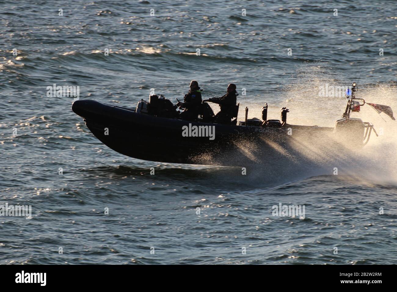 A Ministry of Defence Police RHIB, off Gourock on the Firth of Clyde ...
