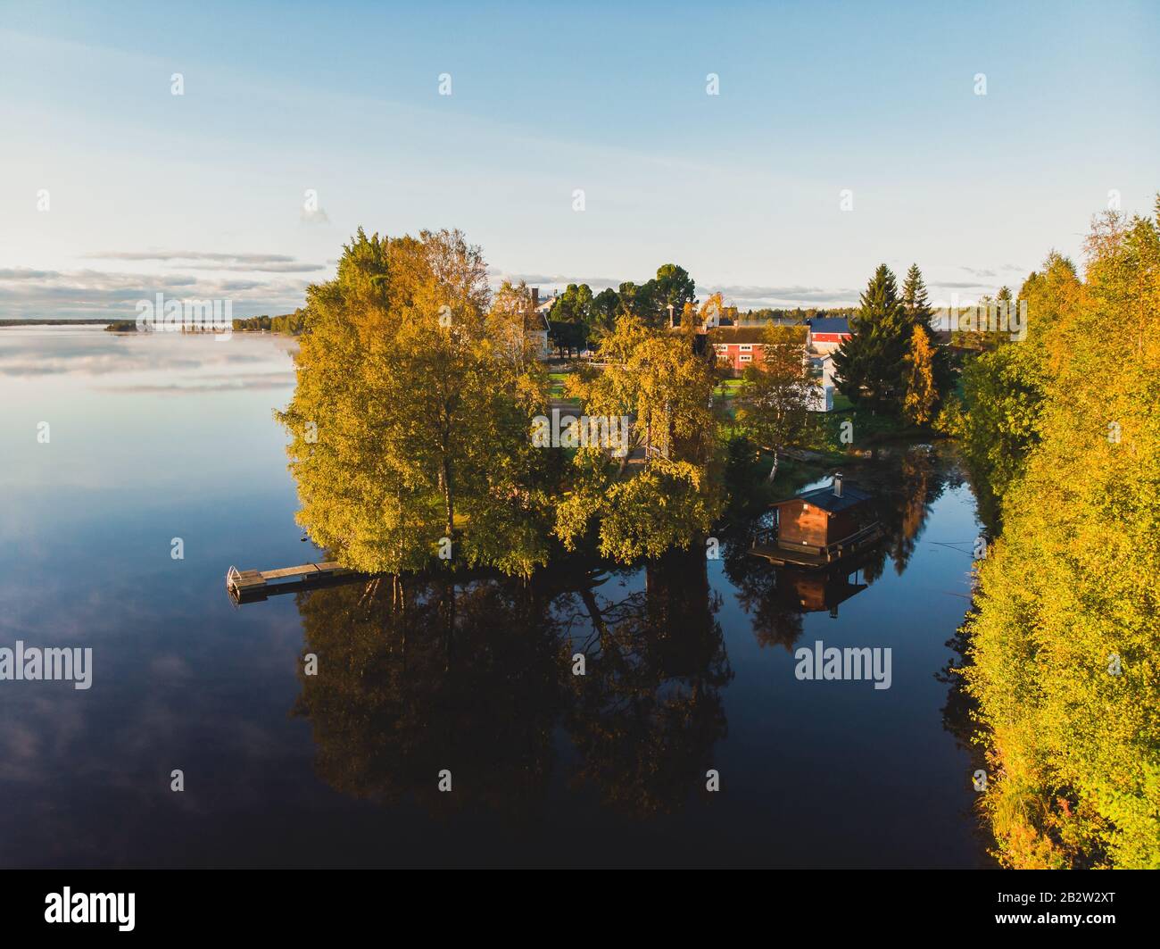 View of Kem River, Kemijoki, in a Liedakkala village in the ...